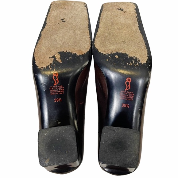 Irene Adler | Shoes | Irene Adler Brown Leather Square Toe Chunky Notch ...